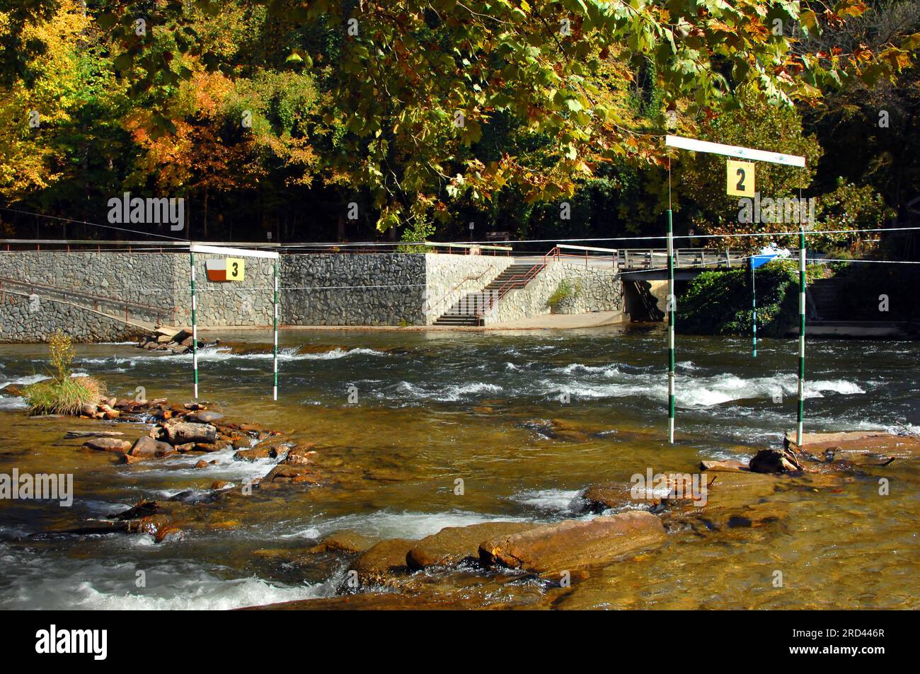 Nantahala Outdoor Center Has Marked Kayaking Practice Course On The Nantahala River In North