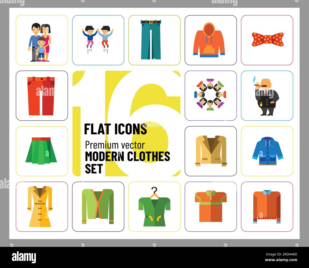 Modern Clothes Icon Set Stock Vector Image & Art - Alamy