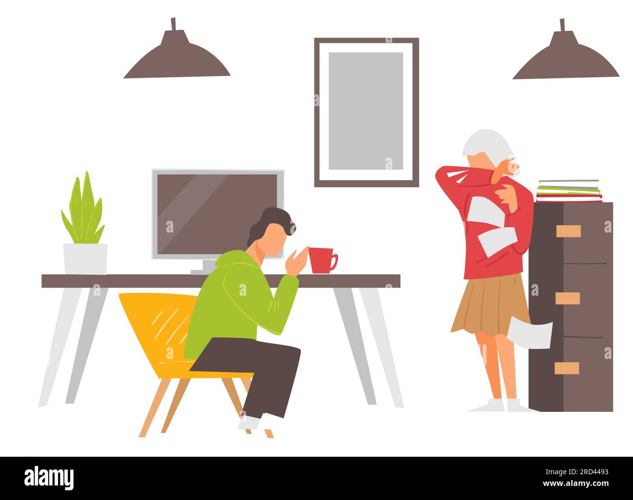 Sick man work working Cut Out Stock Images & Pictures - Alamy