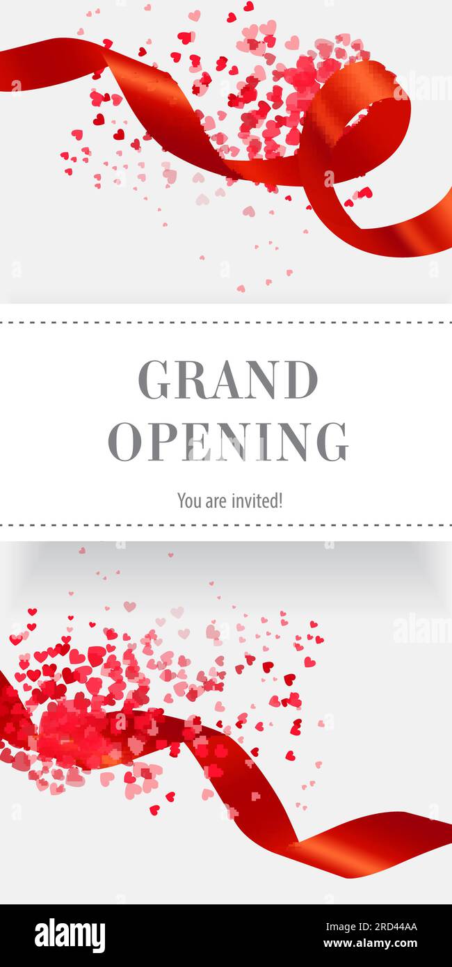 Grand opening, you are invited vertical banner design Stock Vector ...