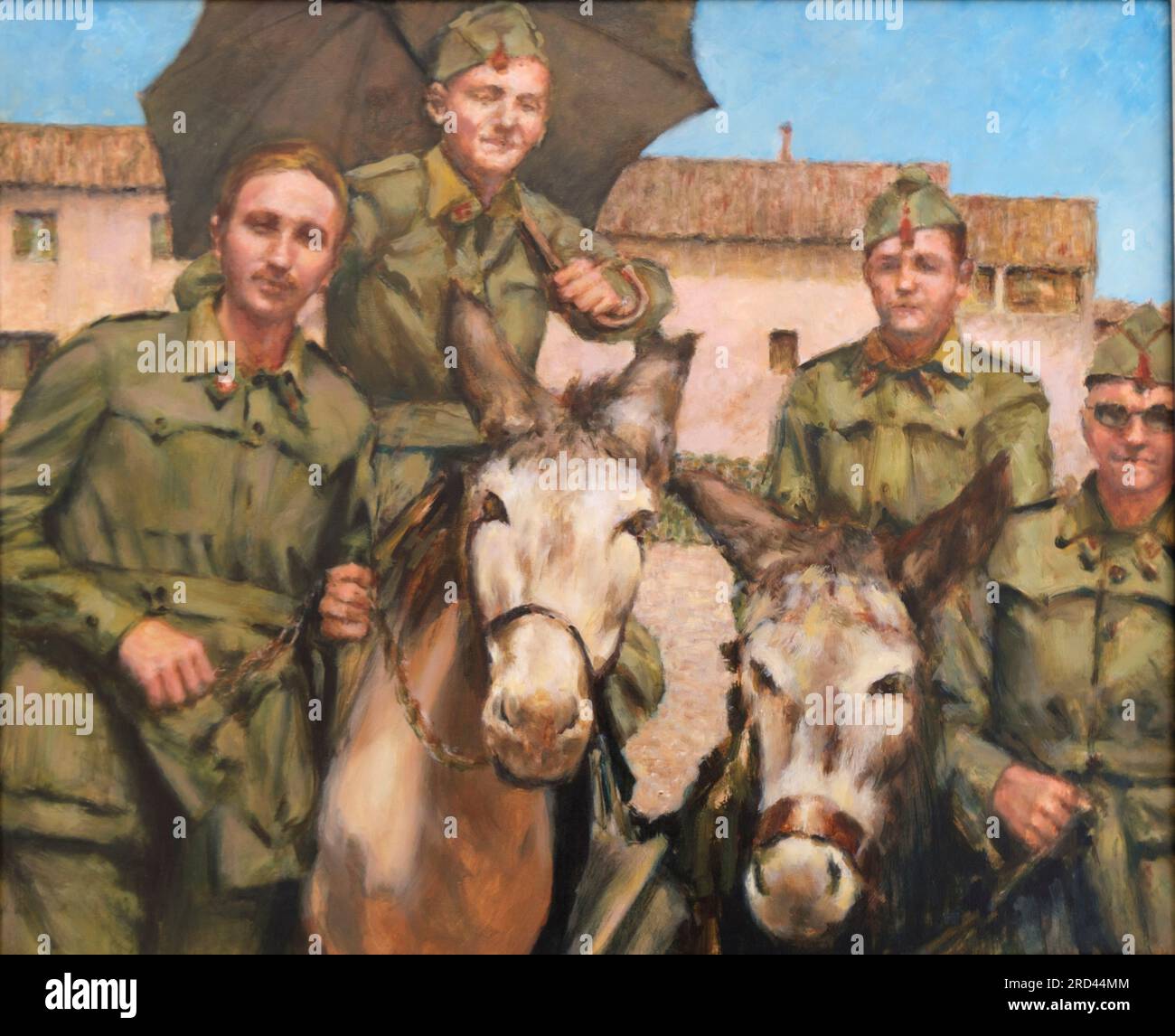 jinetes y montura, oil on canvas, Juan Carrio Martinez, soldiers of the ...