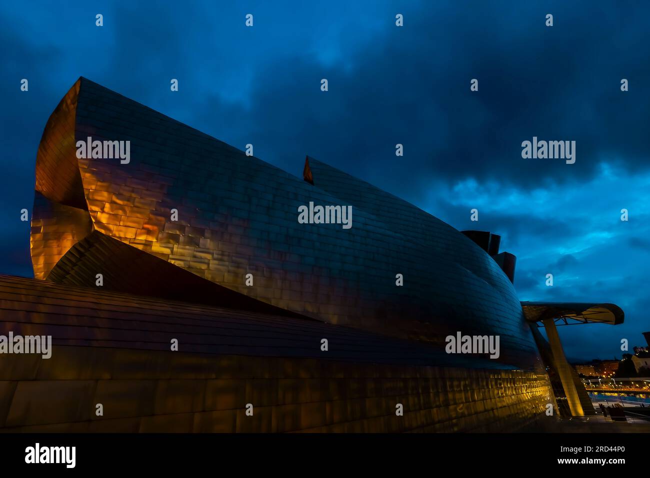 The Guggenheim Museum Bilbao designed by architect Frank Gehry, and ...
