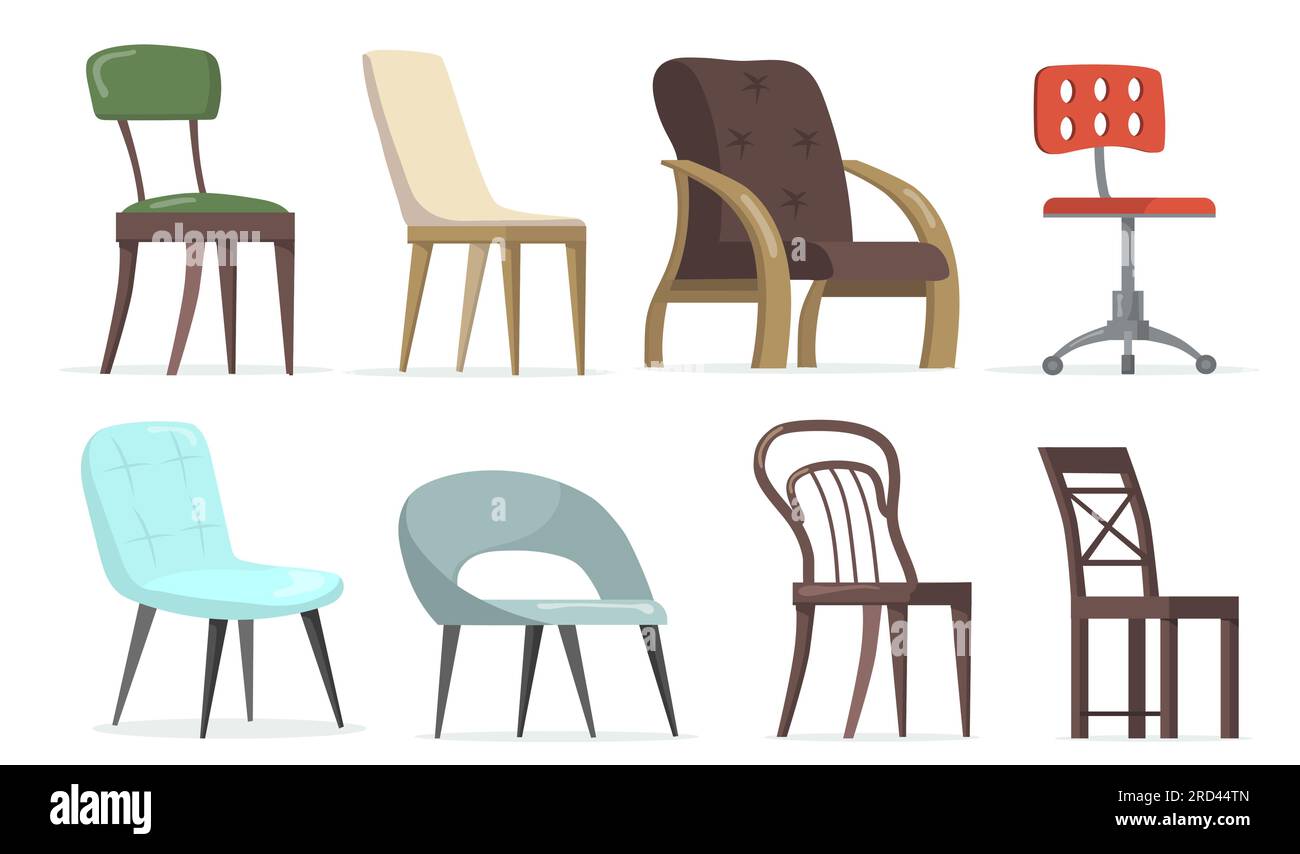 Set empty wooden chairs Stock Vector Images - Alamy