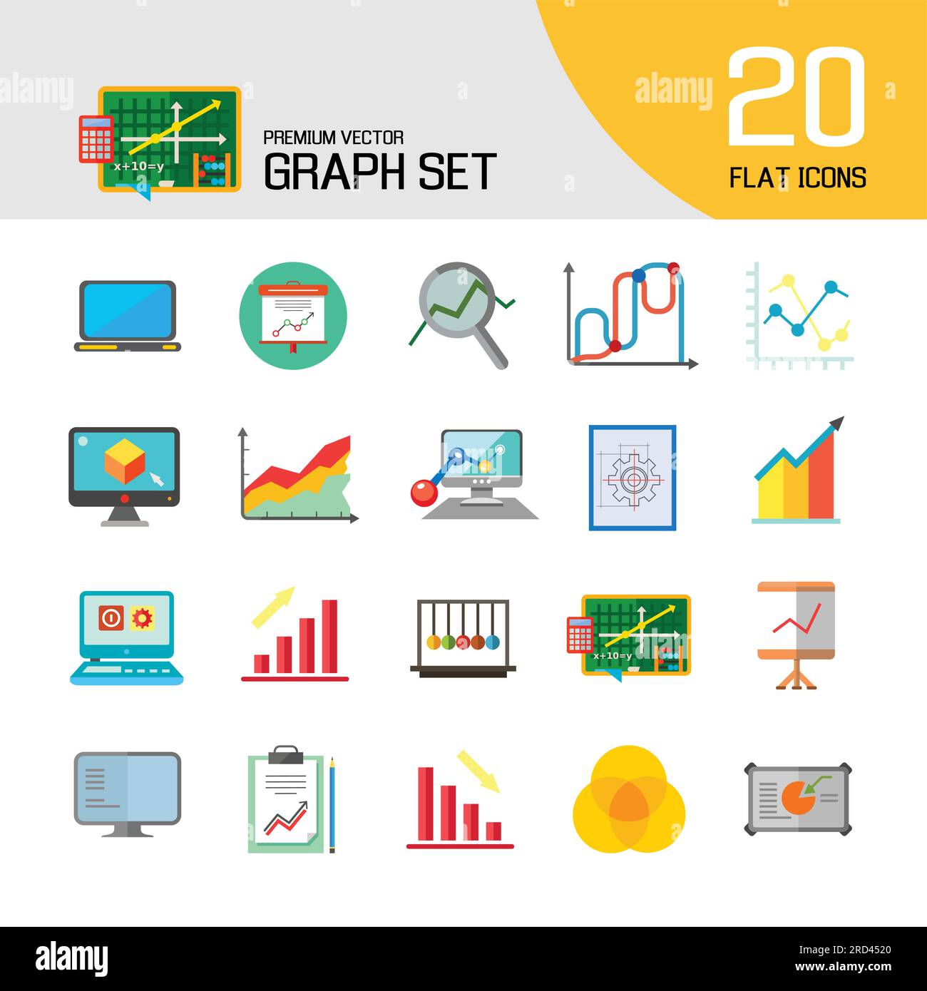 Graph Icon Set Stock Vector Image & Art - Alamy
