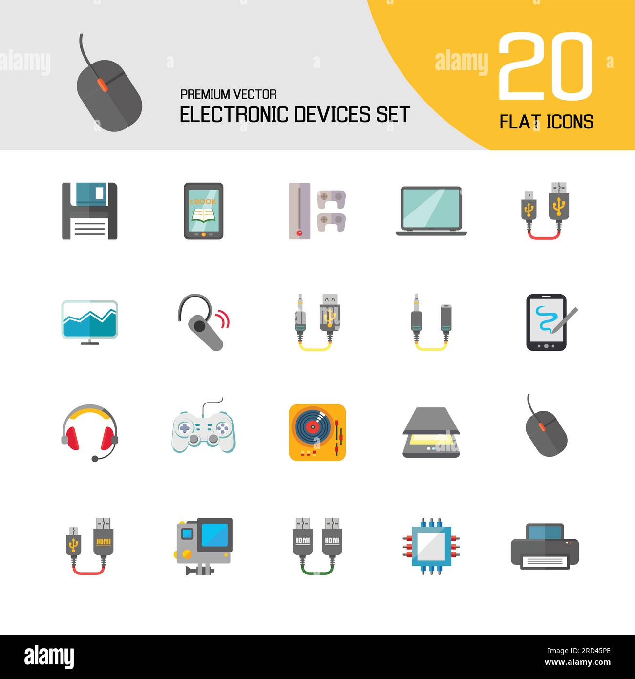 Electronic devices icons set Stock Vector Image & Art - Alamy
