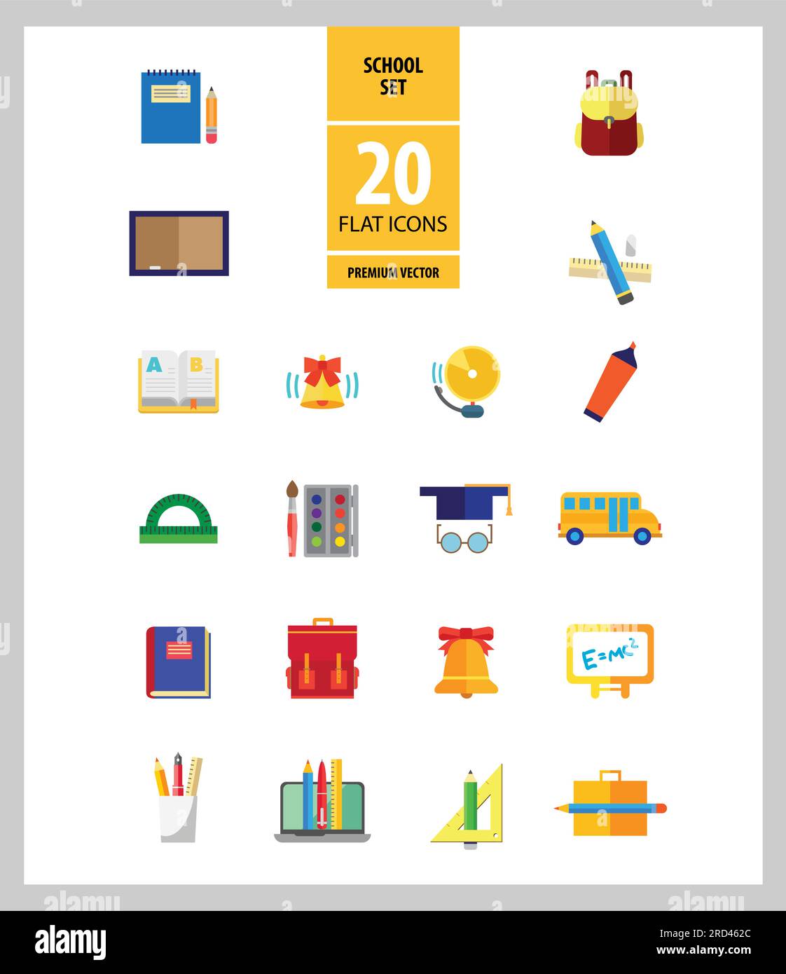 School subject icons hi-res stock photography and images - Alamy