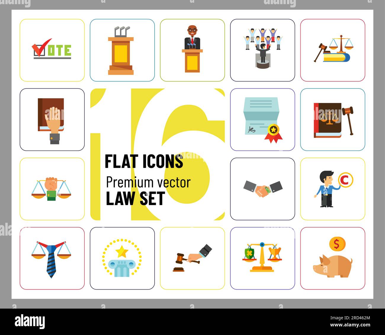 Law Icon Set Stock Vector Image & Art - Alamy