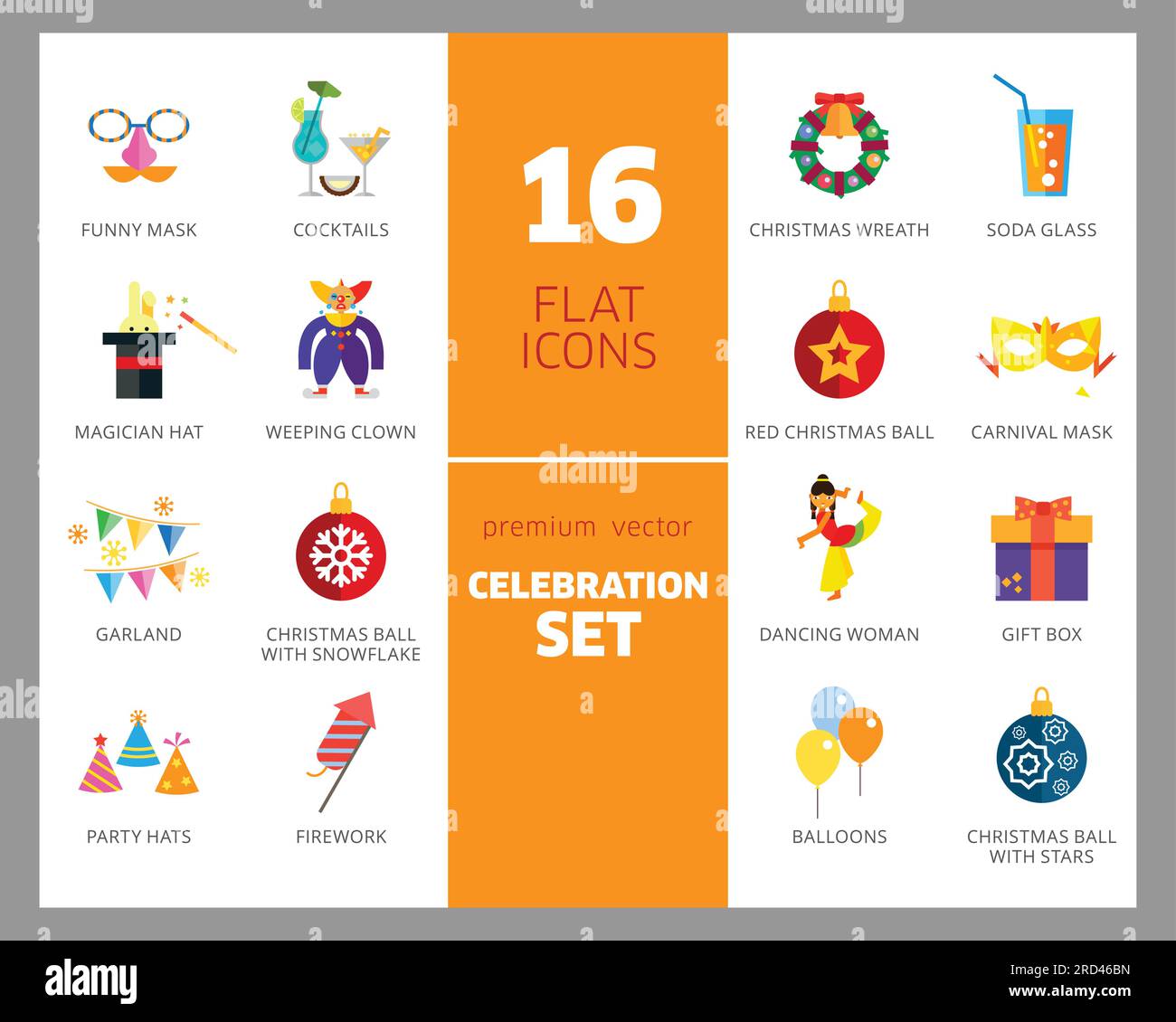 Celebration Icons Set Stock Vector Image & Art - Alamy