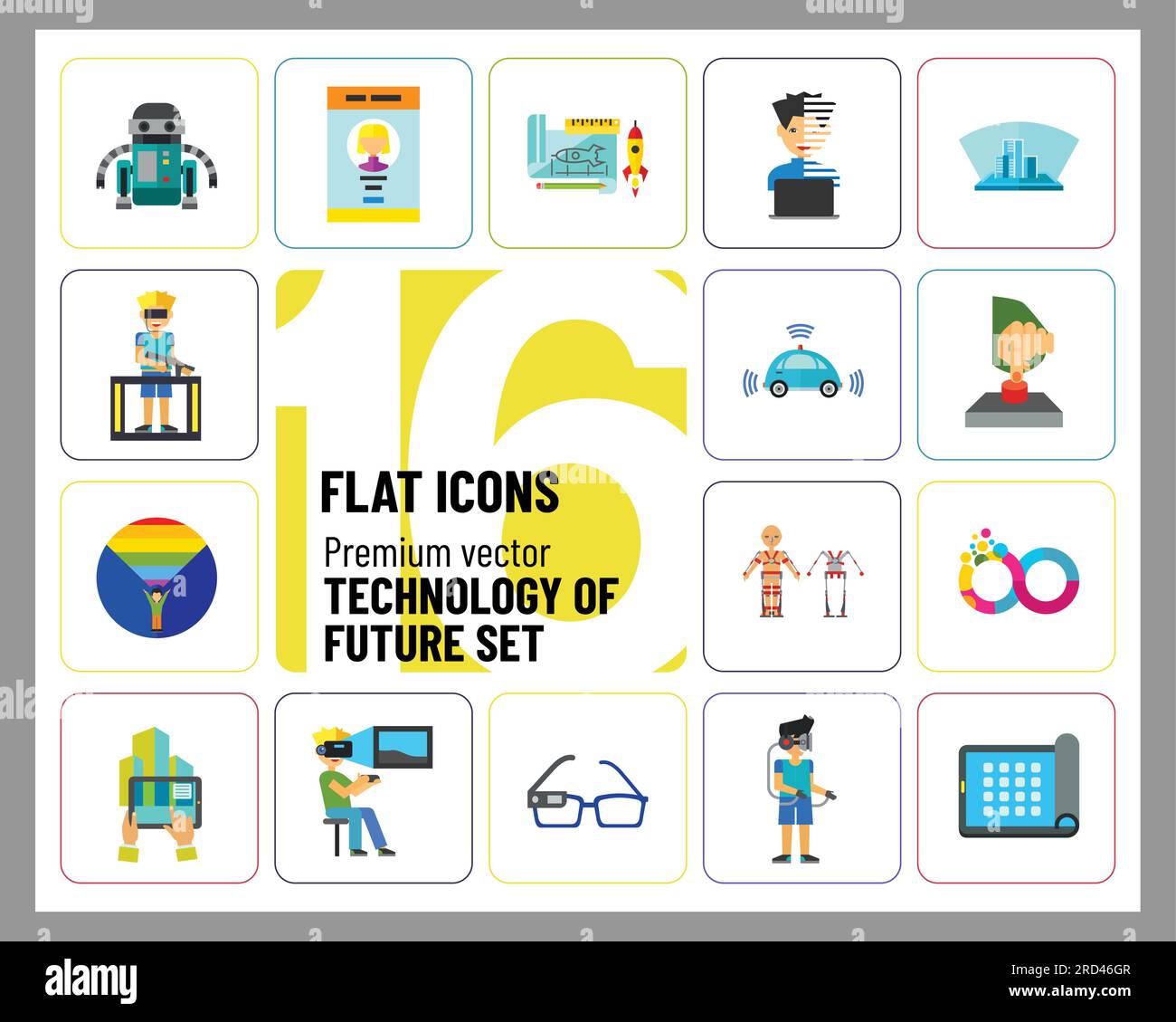 Technology Of Future Icon Set Stock Vector Image & Art - Alamy