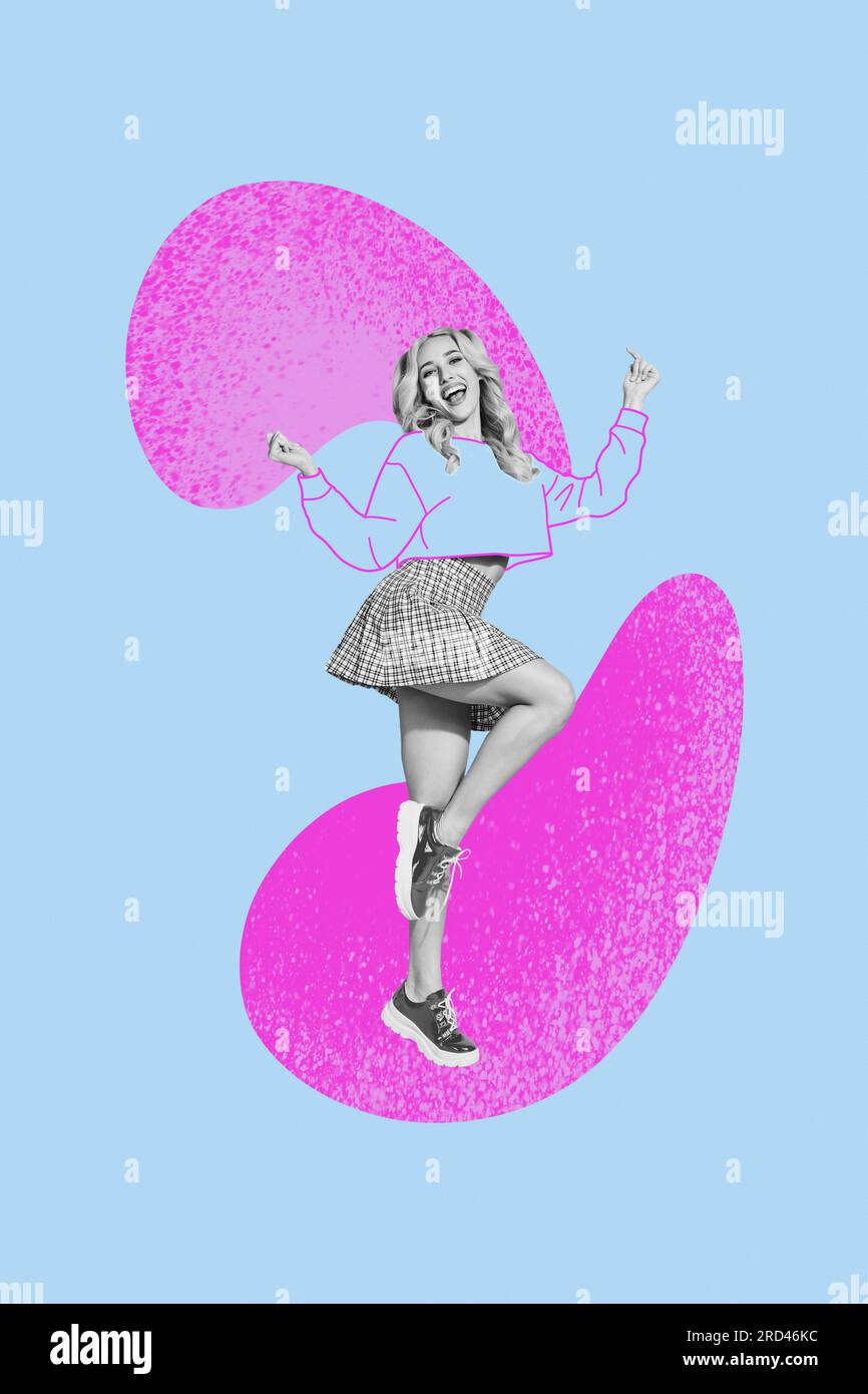 Vertical abstract composite photo collage of happy funny optimistic ...