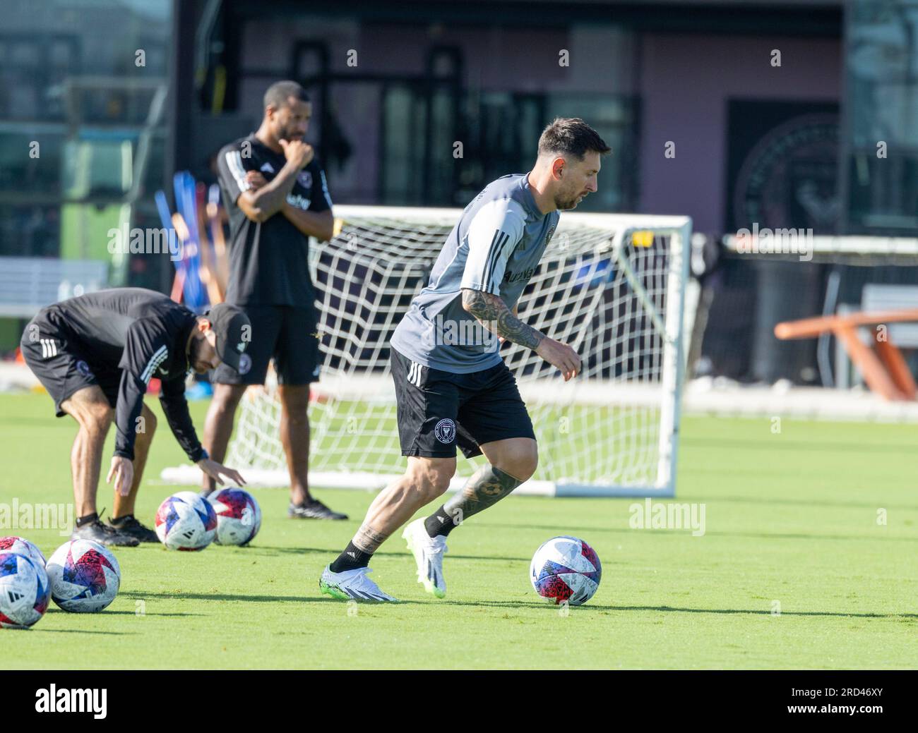 Fort Lauderdale, United States. 18th July, 2023. Lionel Messi works the ...