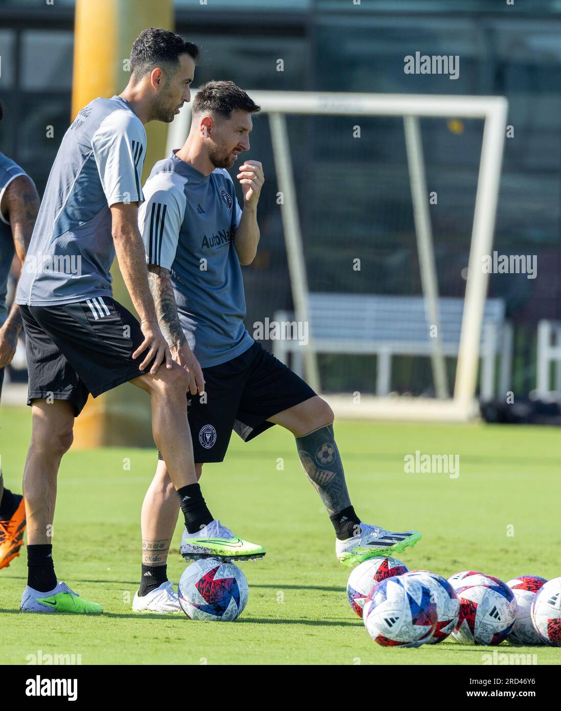 Fort Lauderdale, United States. 18th July, 2023. Lionel Messi (R ...