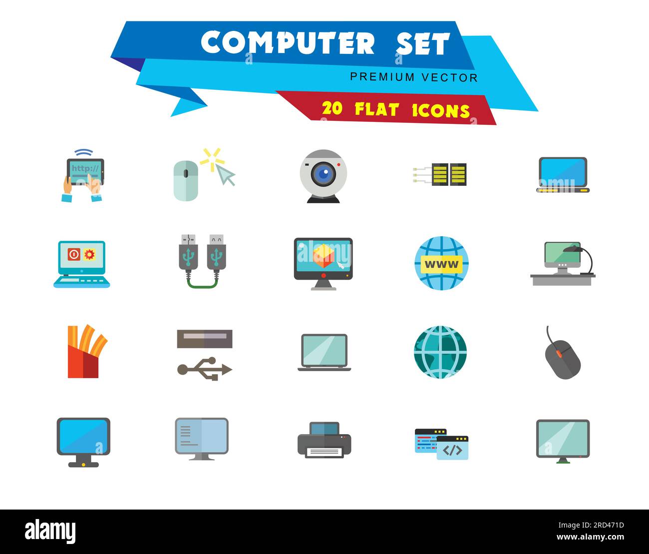 Computer Icon Set Stock Vector Image & Art - Alamy