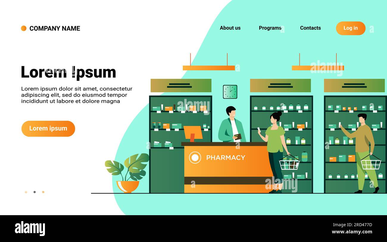 Woman pharmacy shopping Stock Vector Images - Alamy