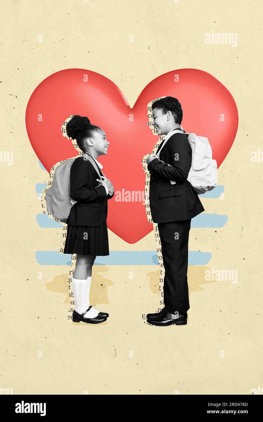 Vertical creative template composite photo collage of positive diligent ...