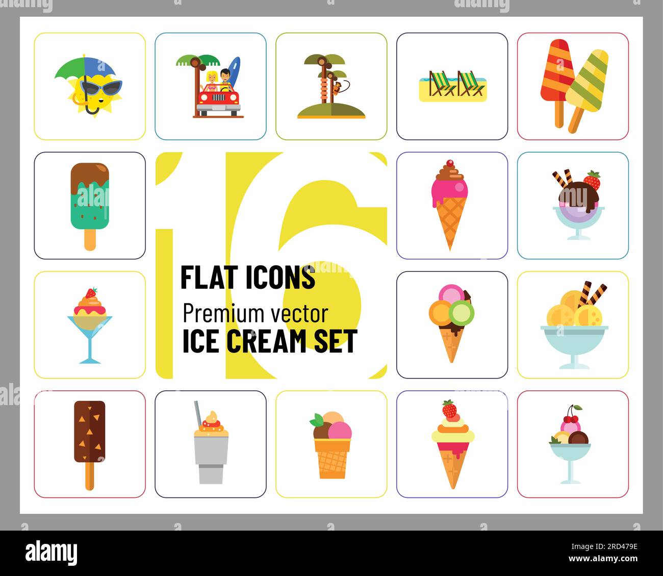 Ice Cream Icon Set Stock Vector Image & Art - Alamy