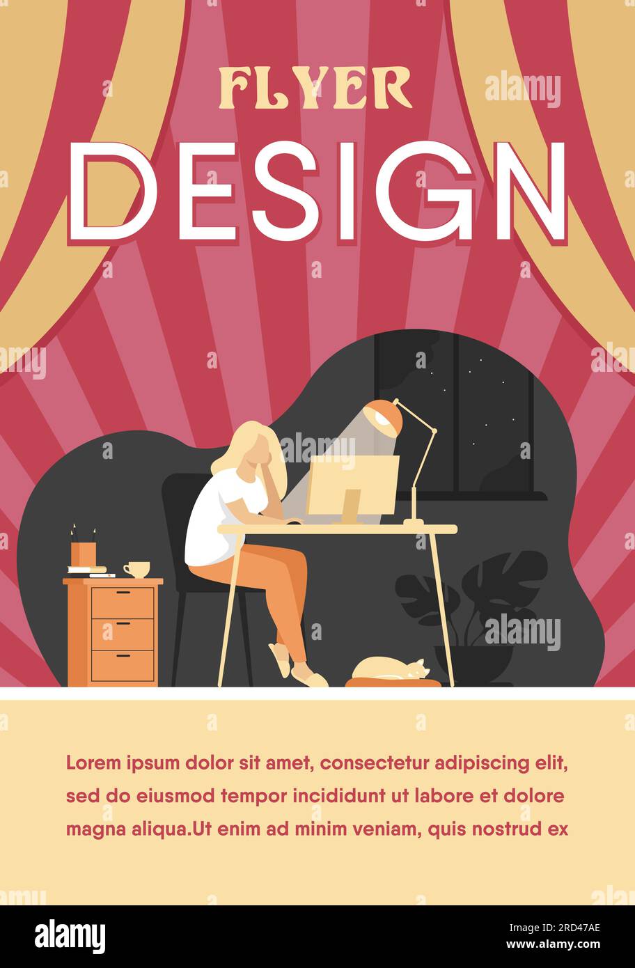 Tired student late work Stock Vector Images - Alamy