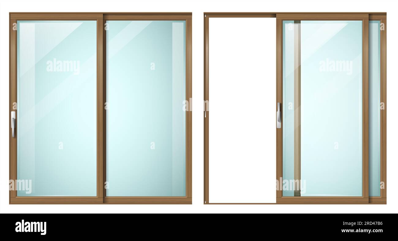 Modern sliding metal wooden door Stock Vector Image & Art - Alamy