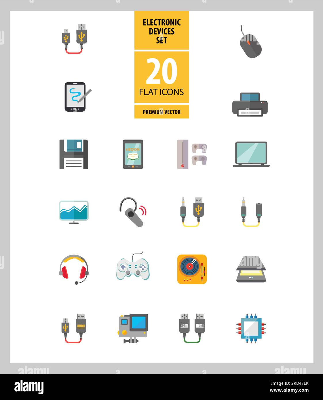 Electronic devices icons set Stock Vector Image & Art - Alamy