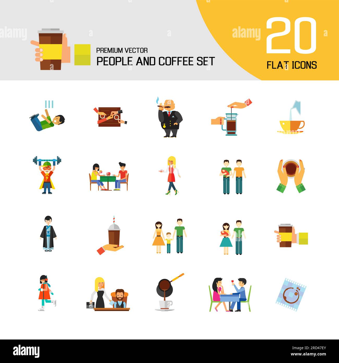 People And Coffee Icon Set Stock Vector Image & Art - Alamy