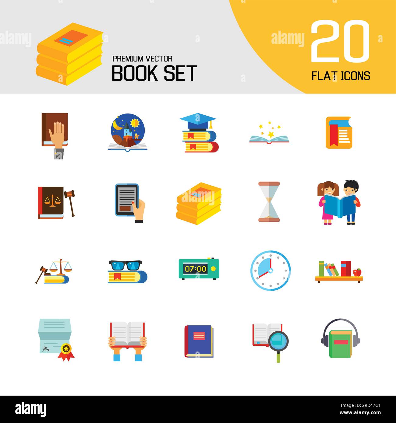 Book Icon Set Stock Vector Image & Art - Alamy