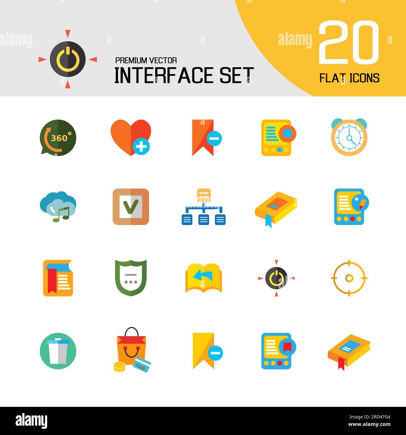 Interface flat icons set Stock Vector Image & Art - Alamy
