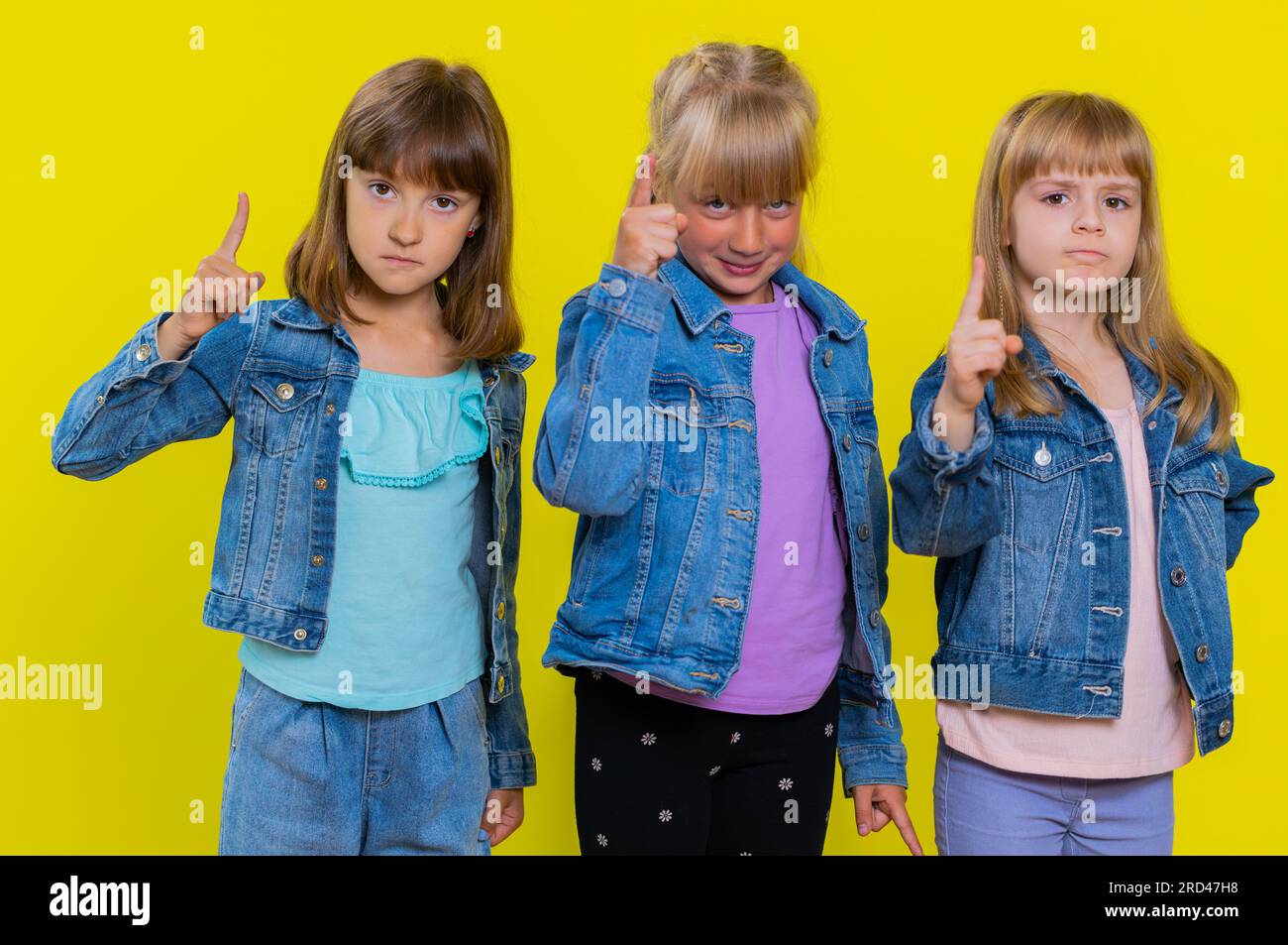 Quarrel. Displeased teenage girls gesturing hands with irritation and ...