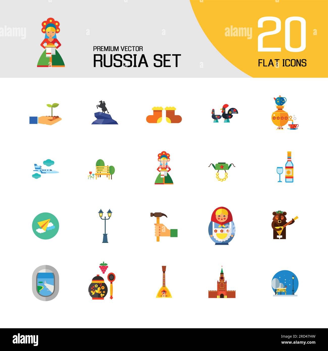 Russia Icon Set Stock Vector Image & Art - Alamy