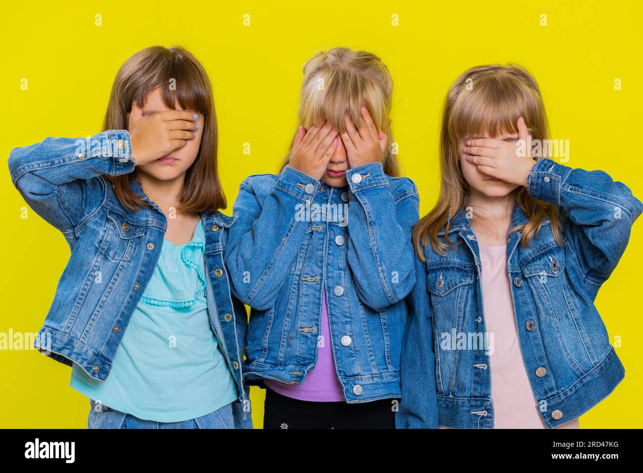 Dont want to look at this, awful. Teenage girls closing eyes with hand ...