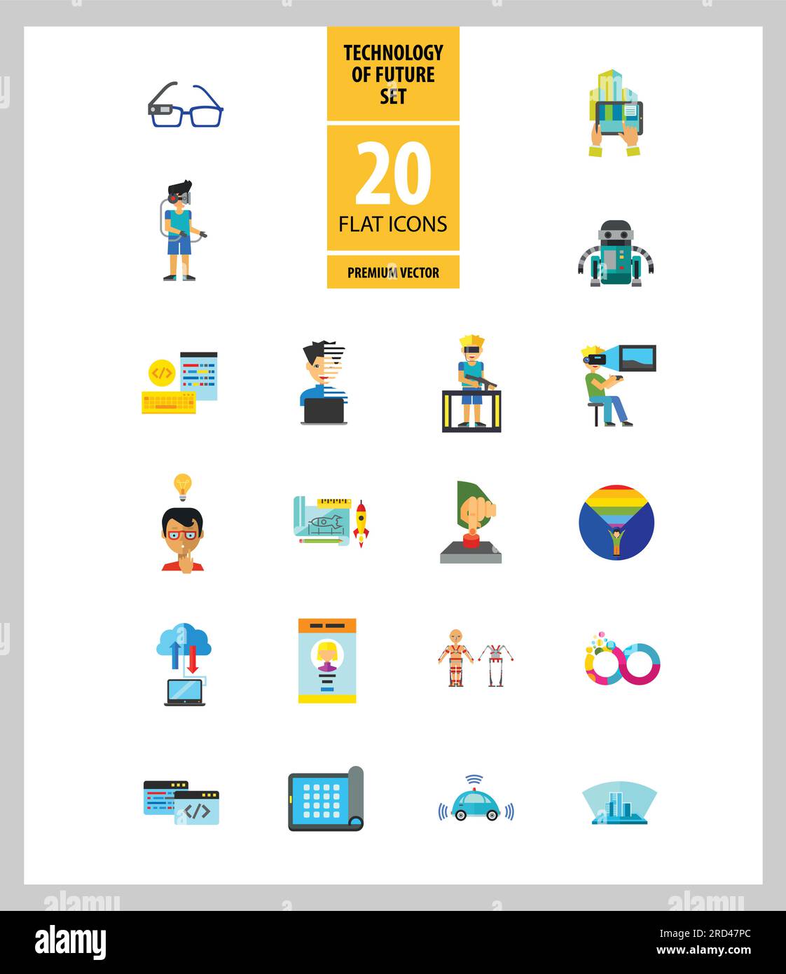 Technology Of Future Icon Set Stock Vector Image & Art - Alamy