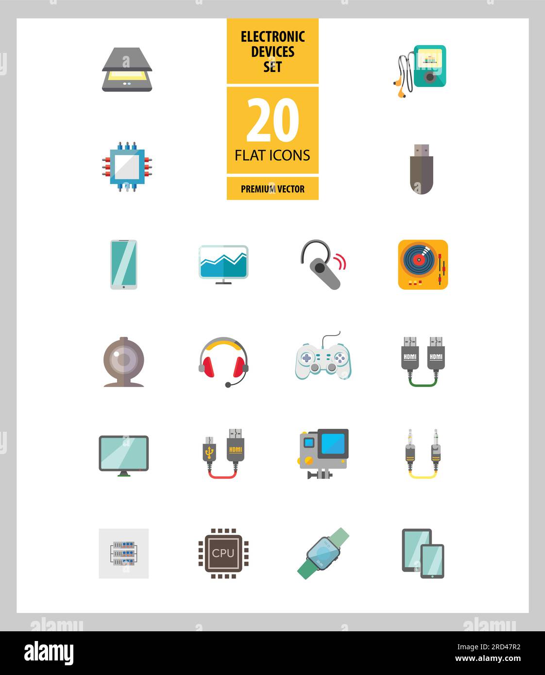 Electronic devices icons set Stock Vector Image & Art - Alamy