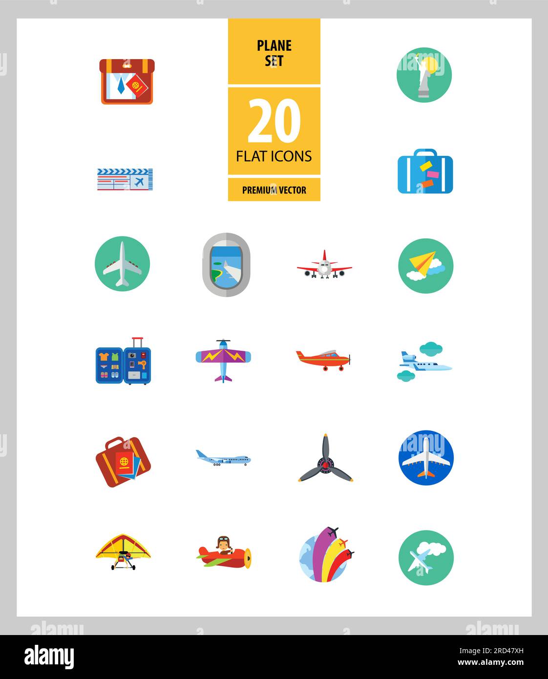 Plane Icon Set Stock Vector Image & Art - Alamy