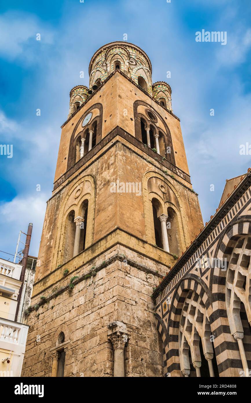 The bell tower of Amalfi Cathedral was constructed between the 12th and ...
