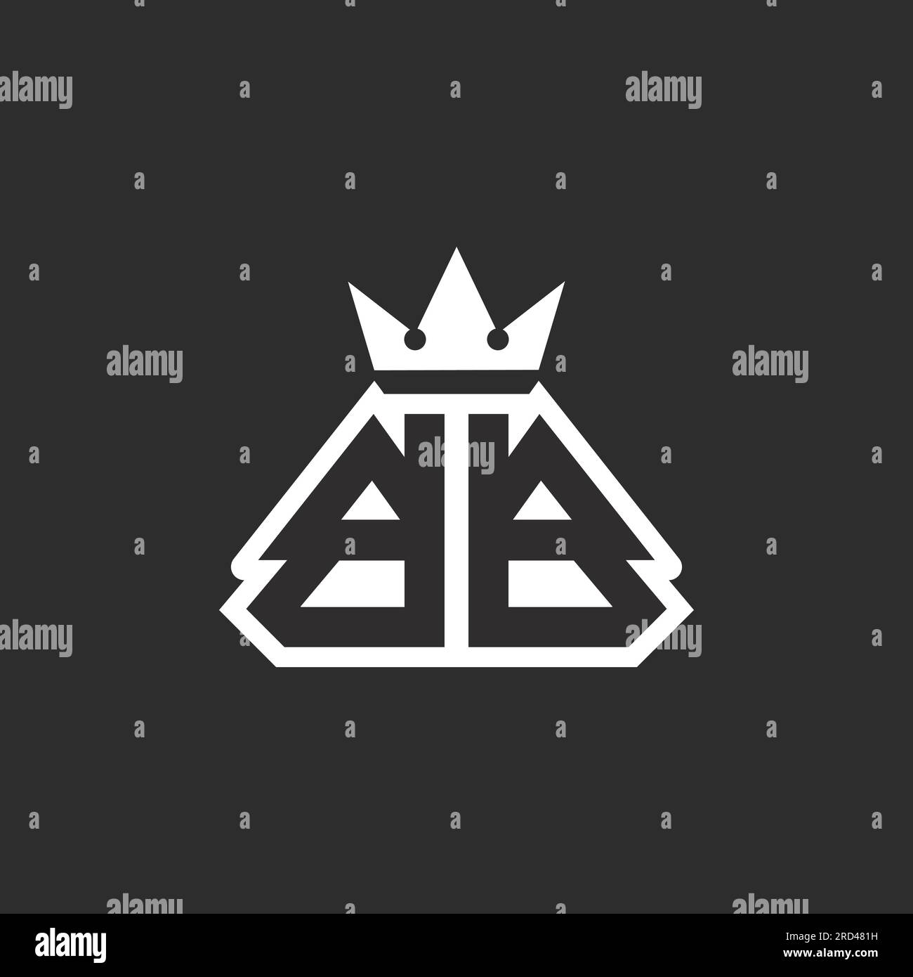 BB logo monogram symbol with crown shape design vector, creative ...