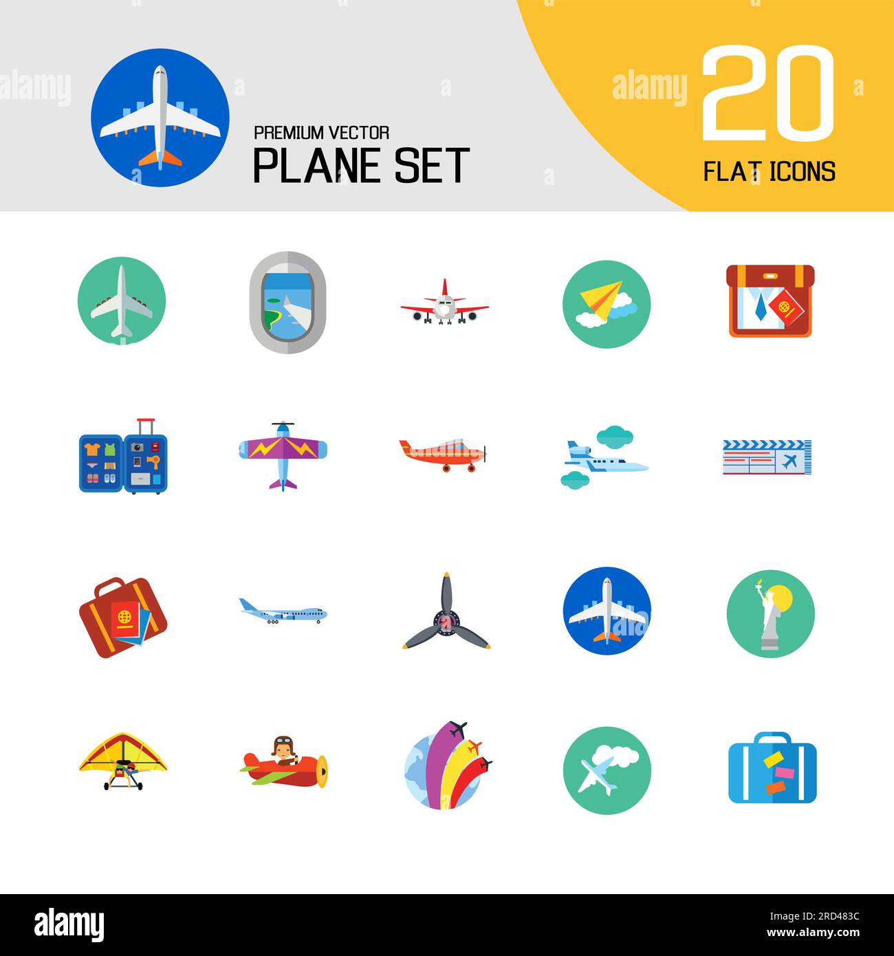 Plane Icon Set Stock Vector Image & Art - Alamy