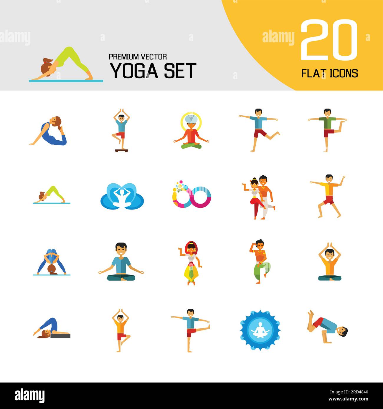 Yoga Icon Set Stock Vector Image & Art - Alamy