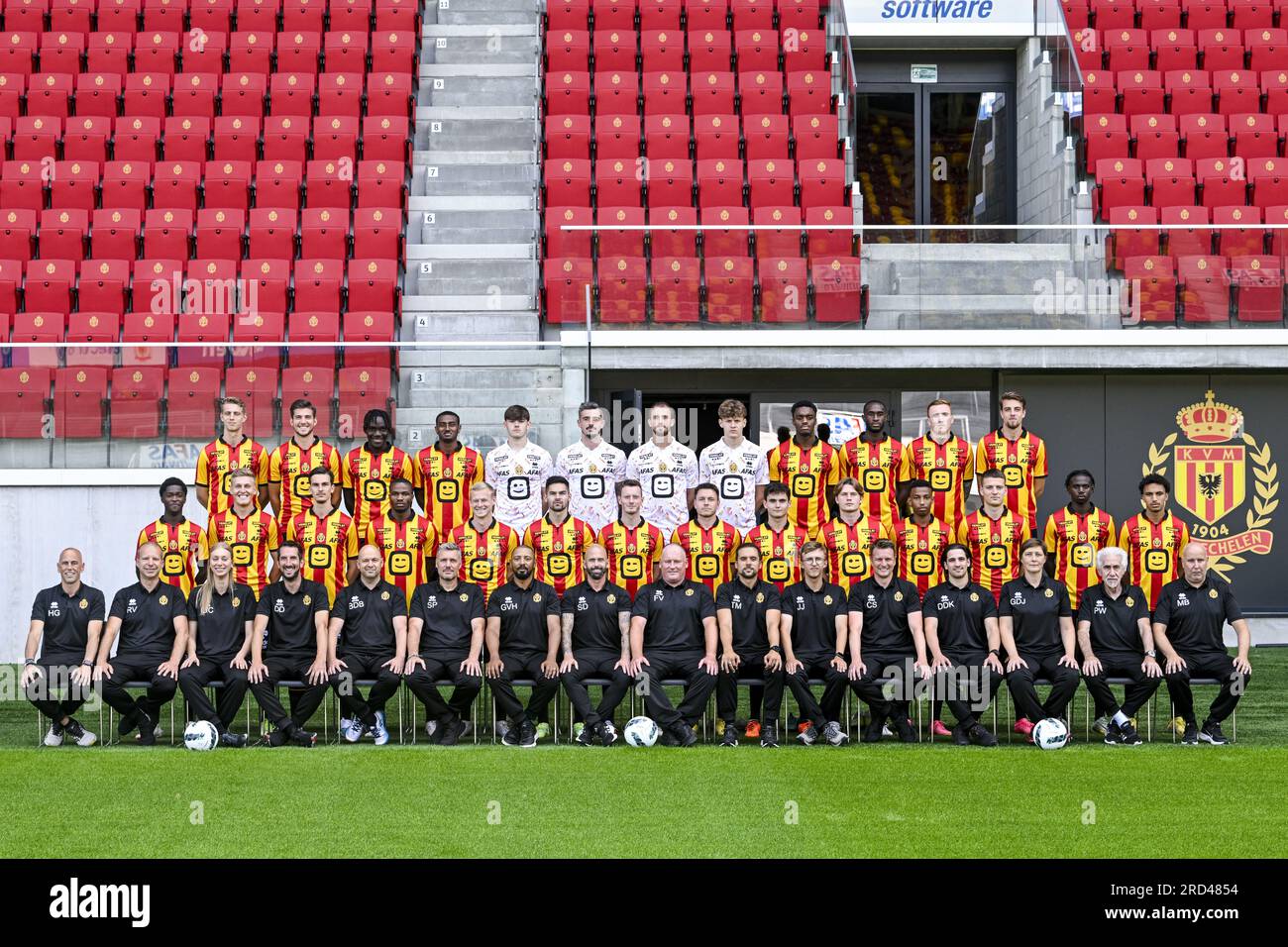 (Above L-R:) Mechelen's Lion Lauberbach, Mechelen's Jordi Vanlerberghe ...
