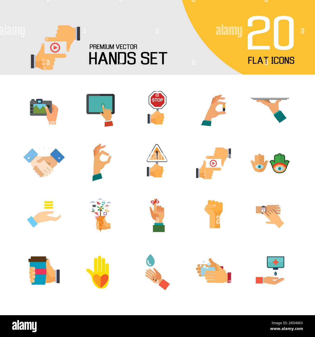 Hands Icons Set Stock Vector Image & Art - Alamy