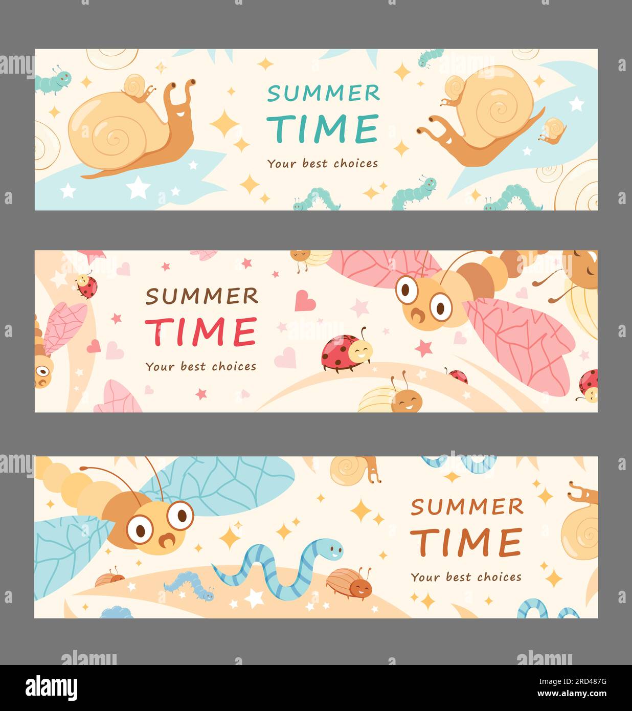 Summer time cartoon card Stock Vector Images - Alamy
