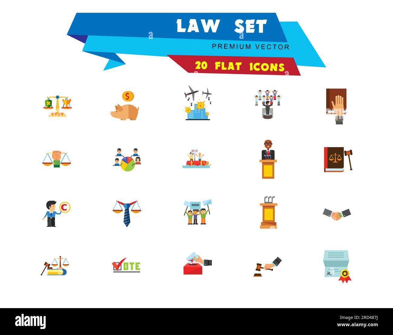 Law Icon Set Stock Vector Image & Art - Alamy
