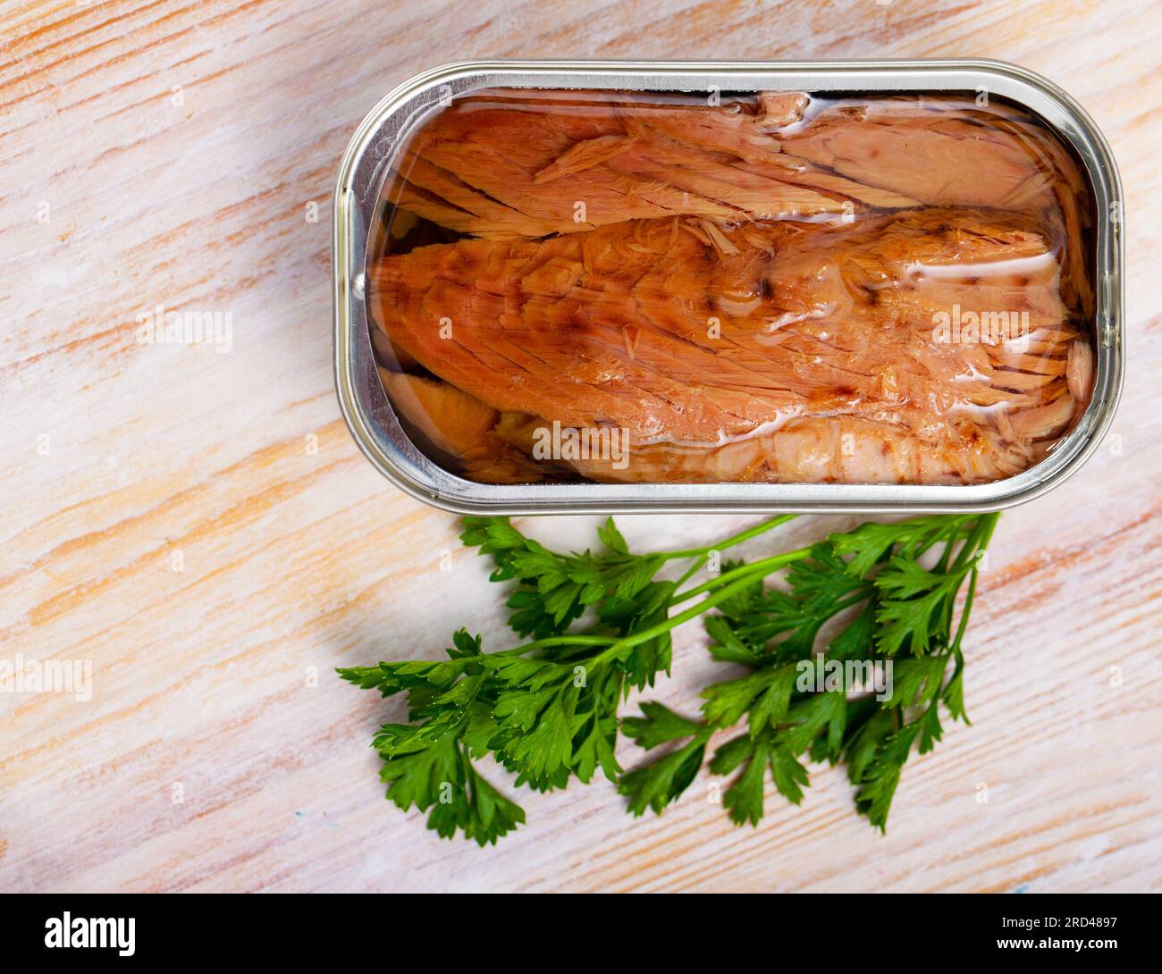 Canned seafood, melva fish fillets preserved in oi Stock Photo - Alamy