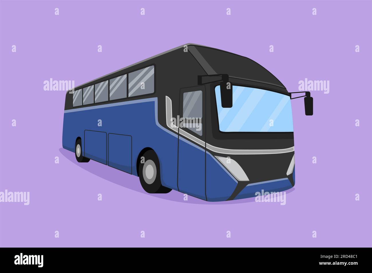 Cartoon flat style drawing express buses that serve inter-city ...