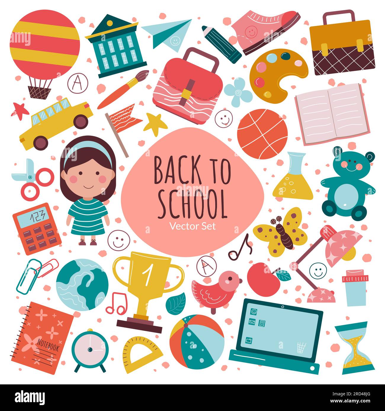 Hand drawn Vector set of school supplies Stock Vector Image & Art - Alamy