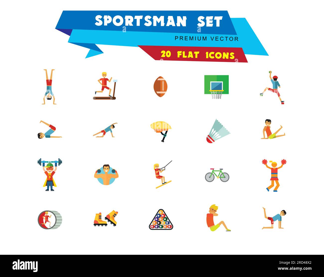 Sportsman Icons Set Stock Vector Image & Art - Alamy