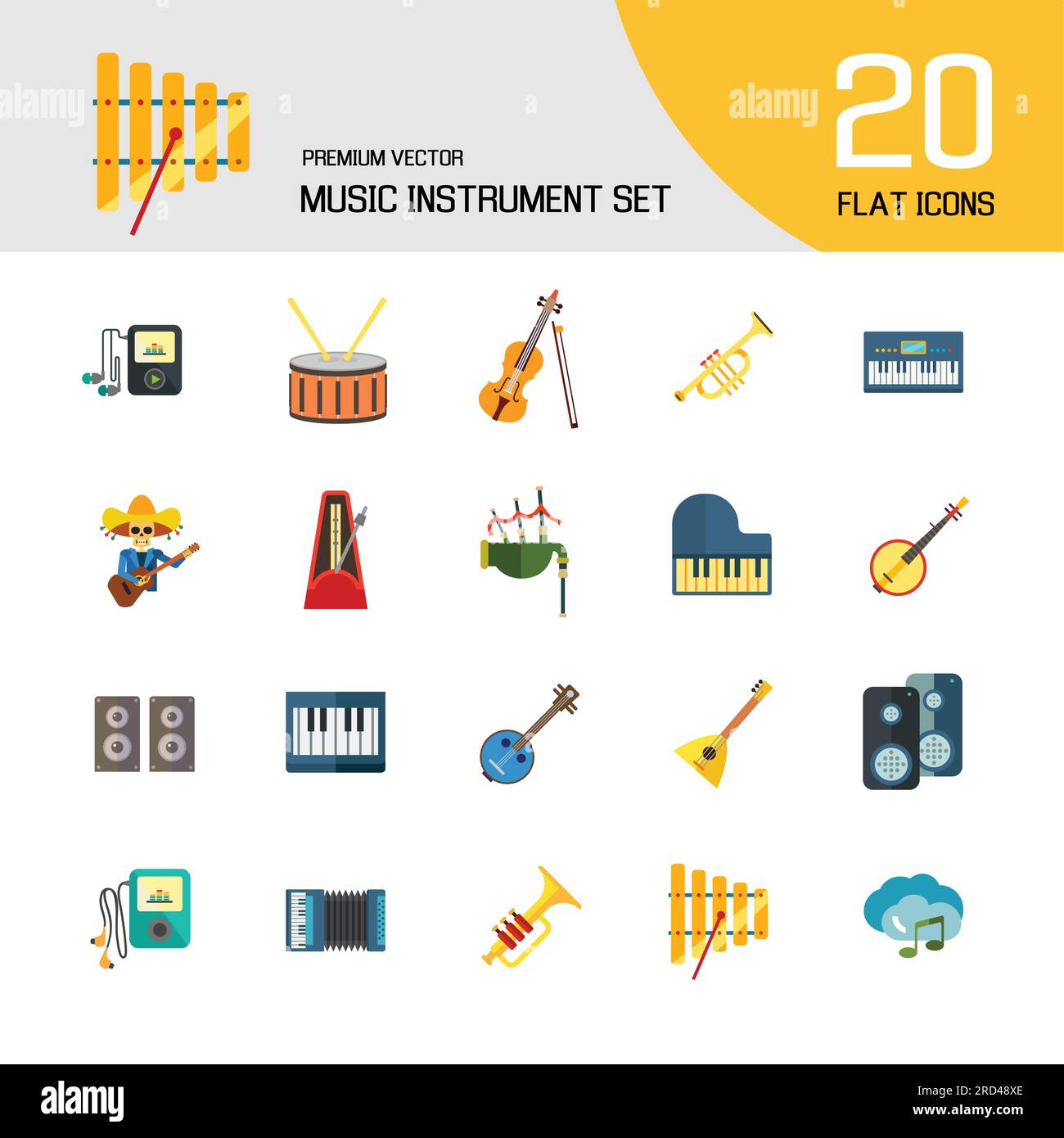 Music Instrument Icon Set Stock Vector Image & Art - Alamy