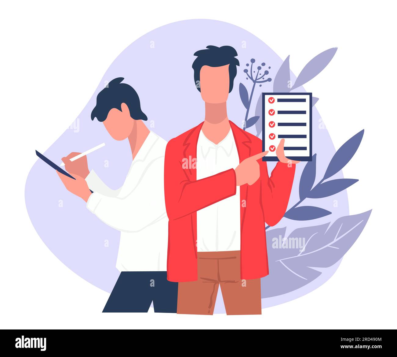 Businessman showing checklist, male with tasks or plan Stock Vector ...