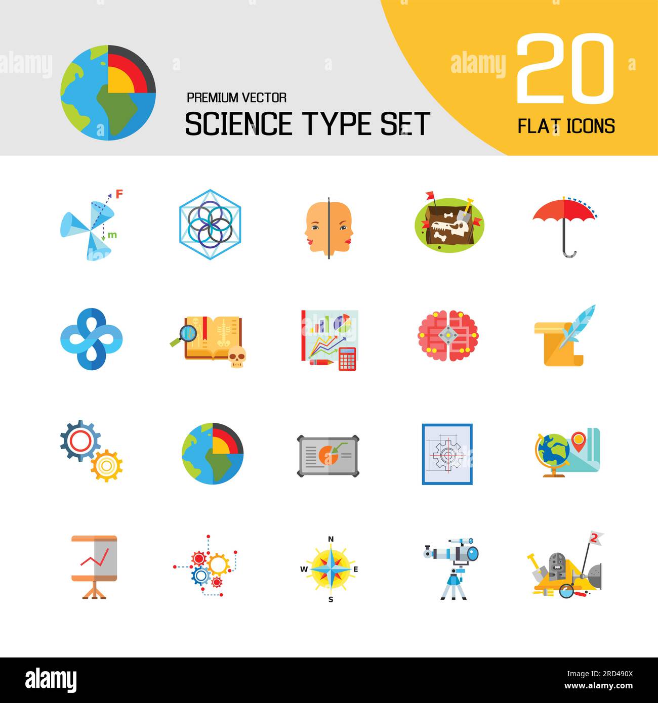 Science Type Icon Set Stock Vector Image & Art - Alamy