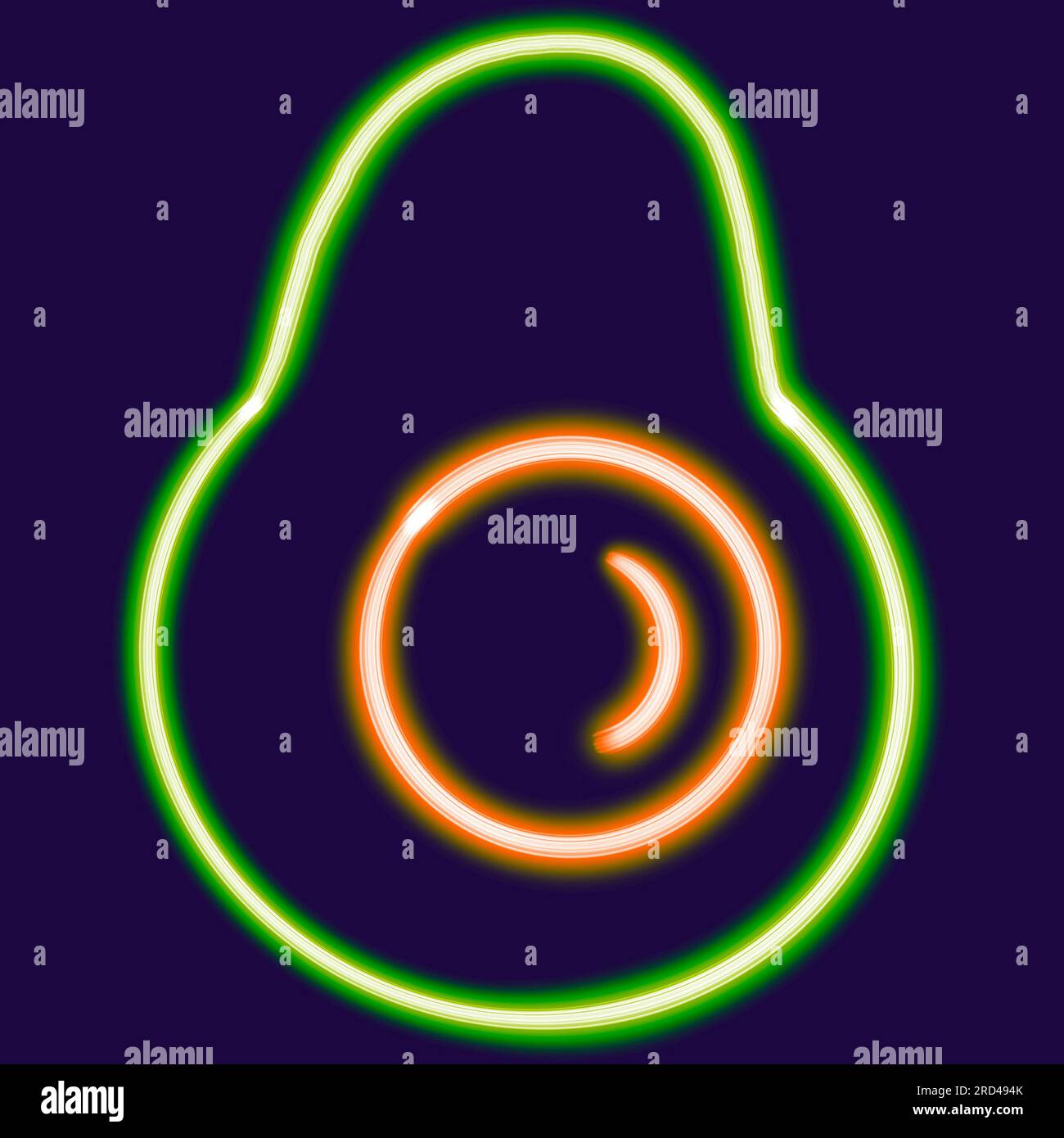 avocado glowing desktop icon, neon sticker, neon figure, avocado ...