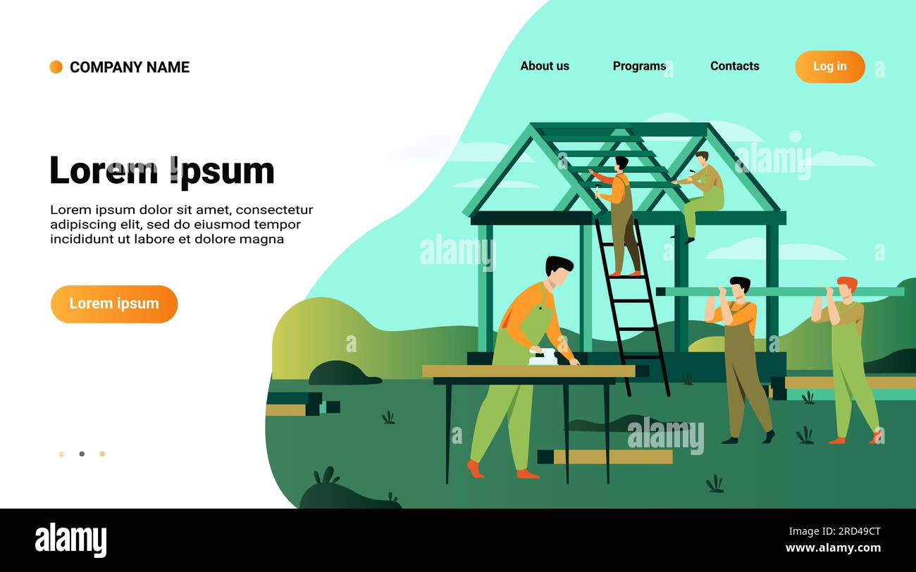 Professional carpenters team building house Stock Vector Image & Art ...