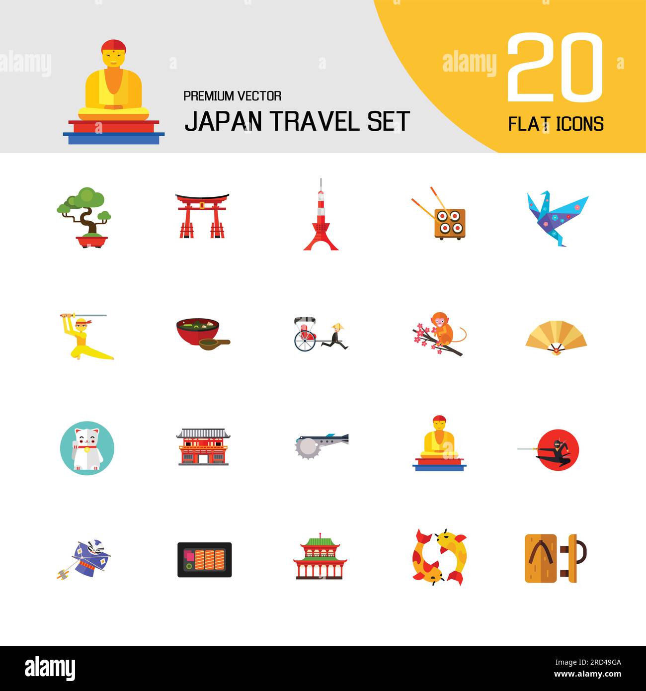 Japan Travel Icon Set Stock Vector Image & Art - Alamy